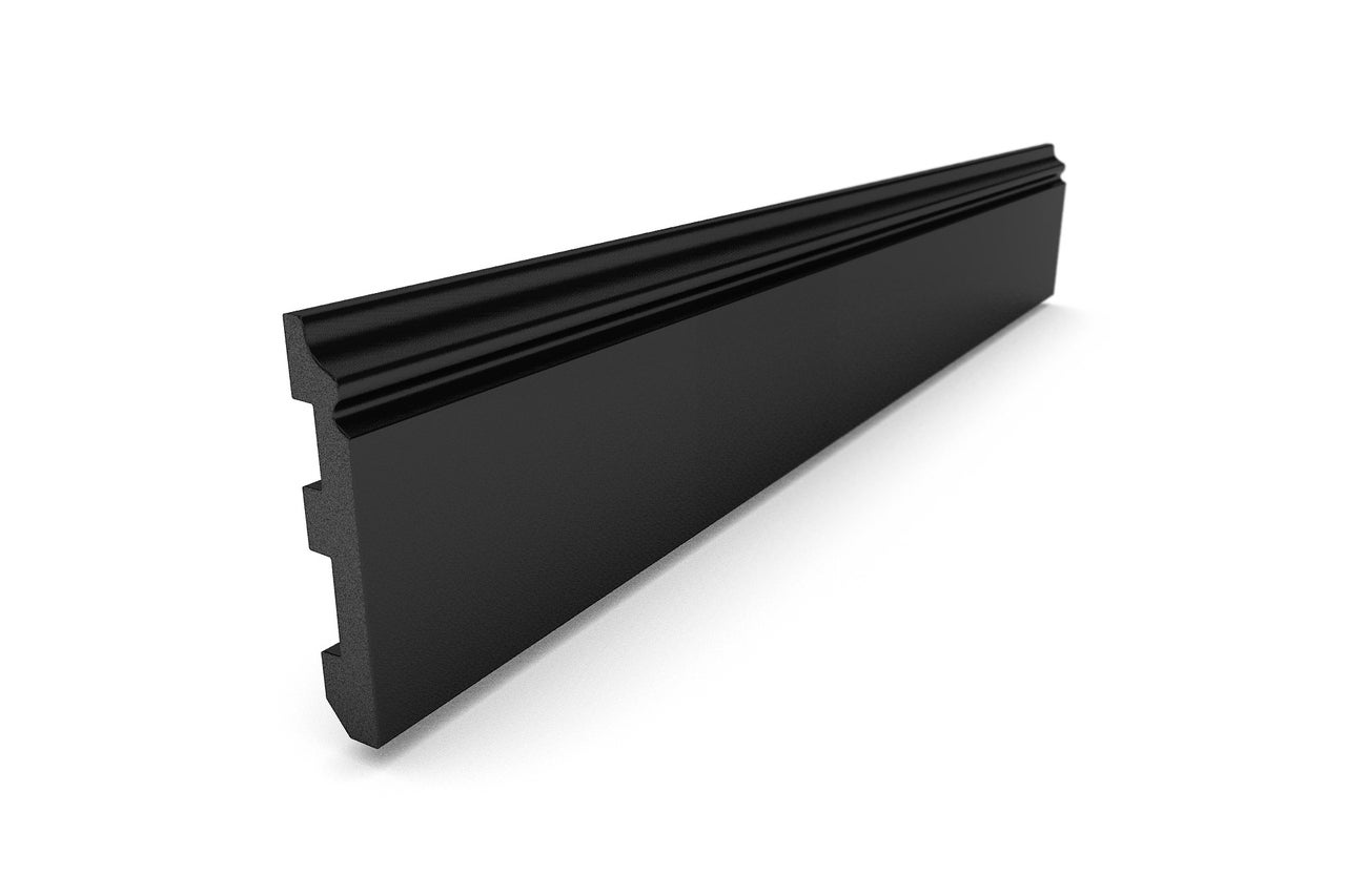 Plinthes 1 pièce / 2 mètres plinthe plinthe - noir - matériau dur ...