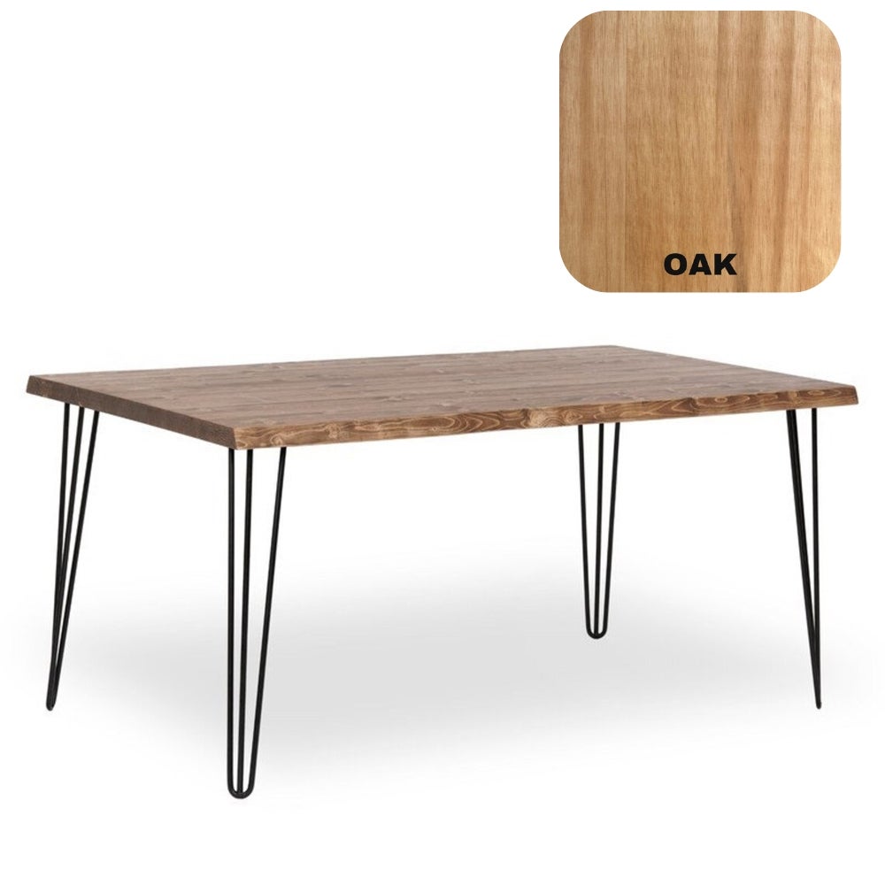 RAW WOOD® Mesa de comedor | Modelo Shiomi | Acabado Oak | 160x75x80cm ...