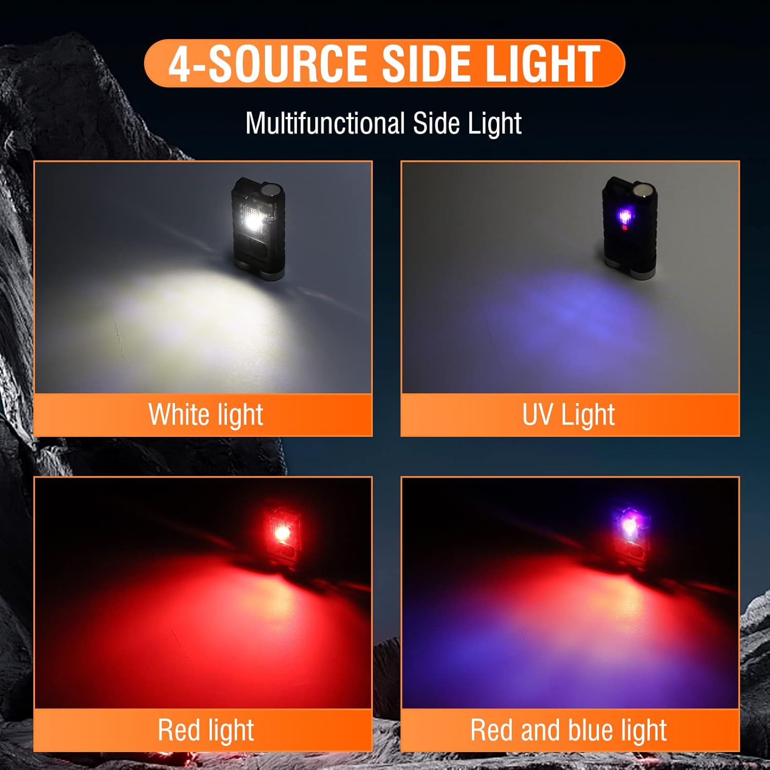 Mini linterna LED potente de 900 lúmenes con luz ultravioleta roja y ...