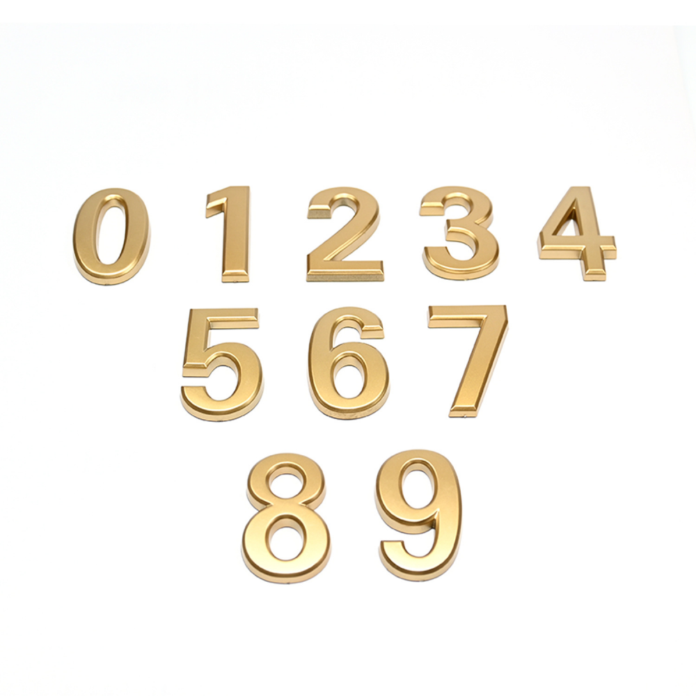 3D door number - 70 CM - Brushed premium plastic - shiny GOLD effect ...