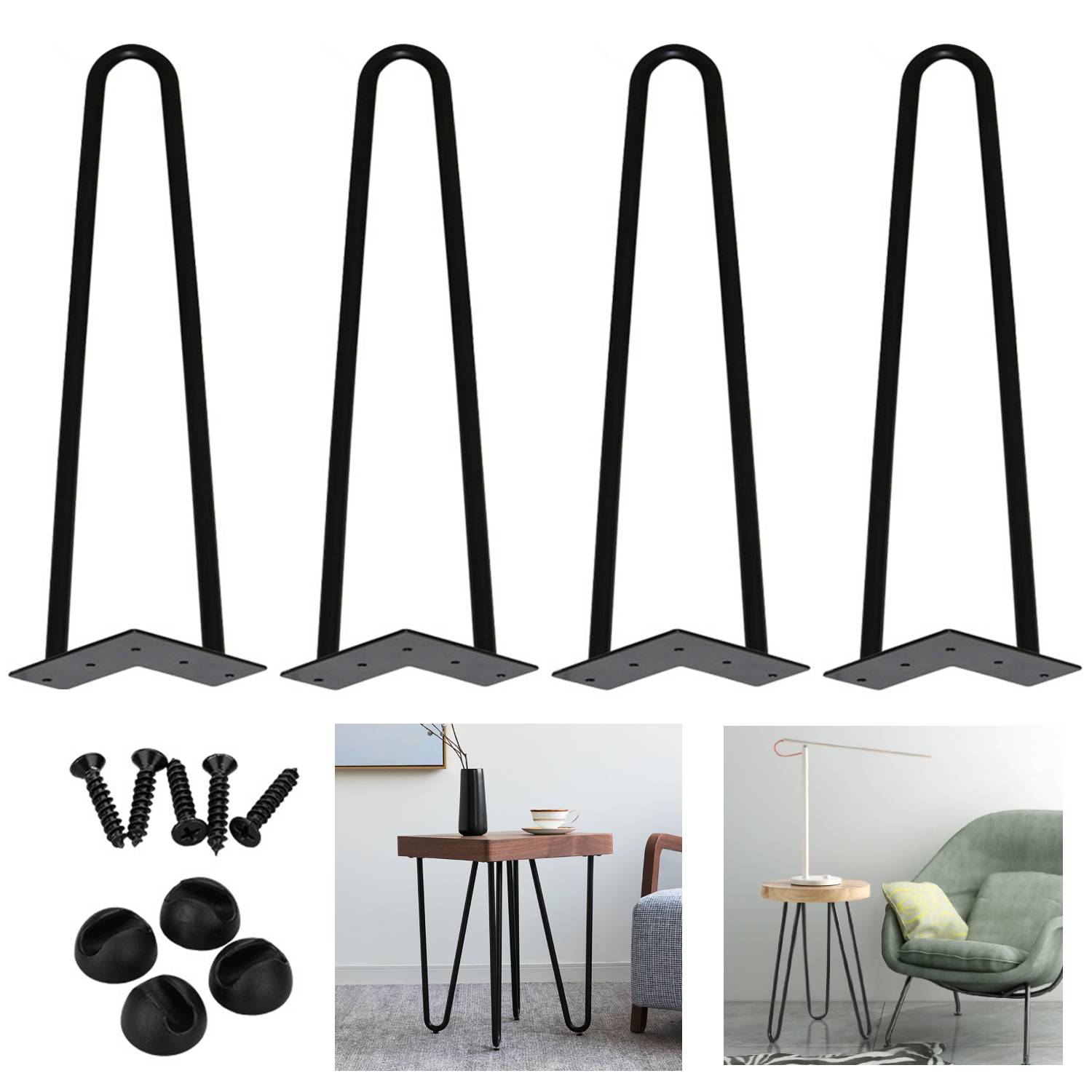 4PCS Pied de Table 30cm, Pied Epingle en Métal,2 stands Pied de Meuble ...