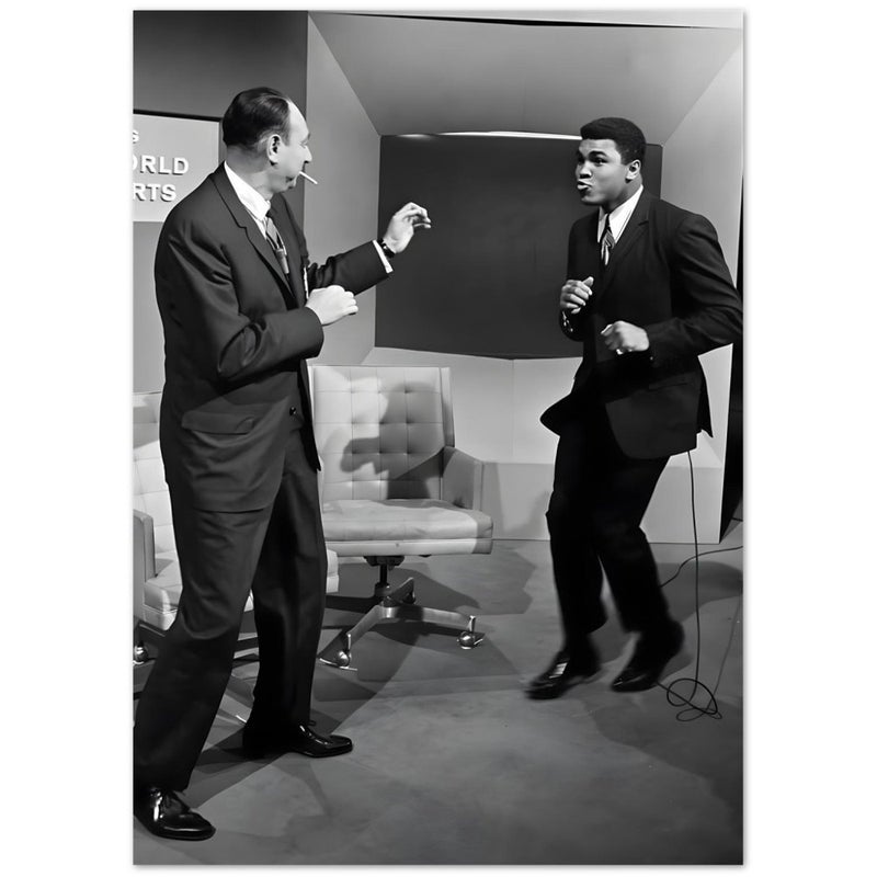 Poster Mohamed Ali 50x70 cm gris lifestyle décoration murale papier mat ...