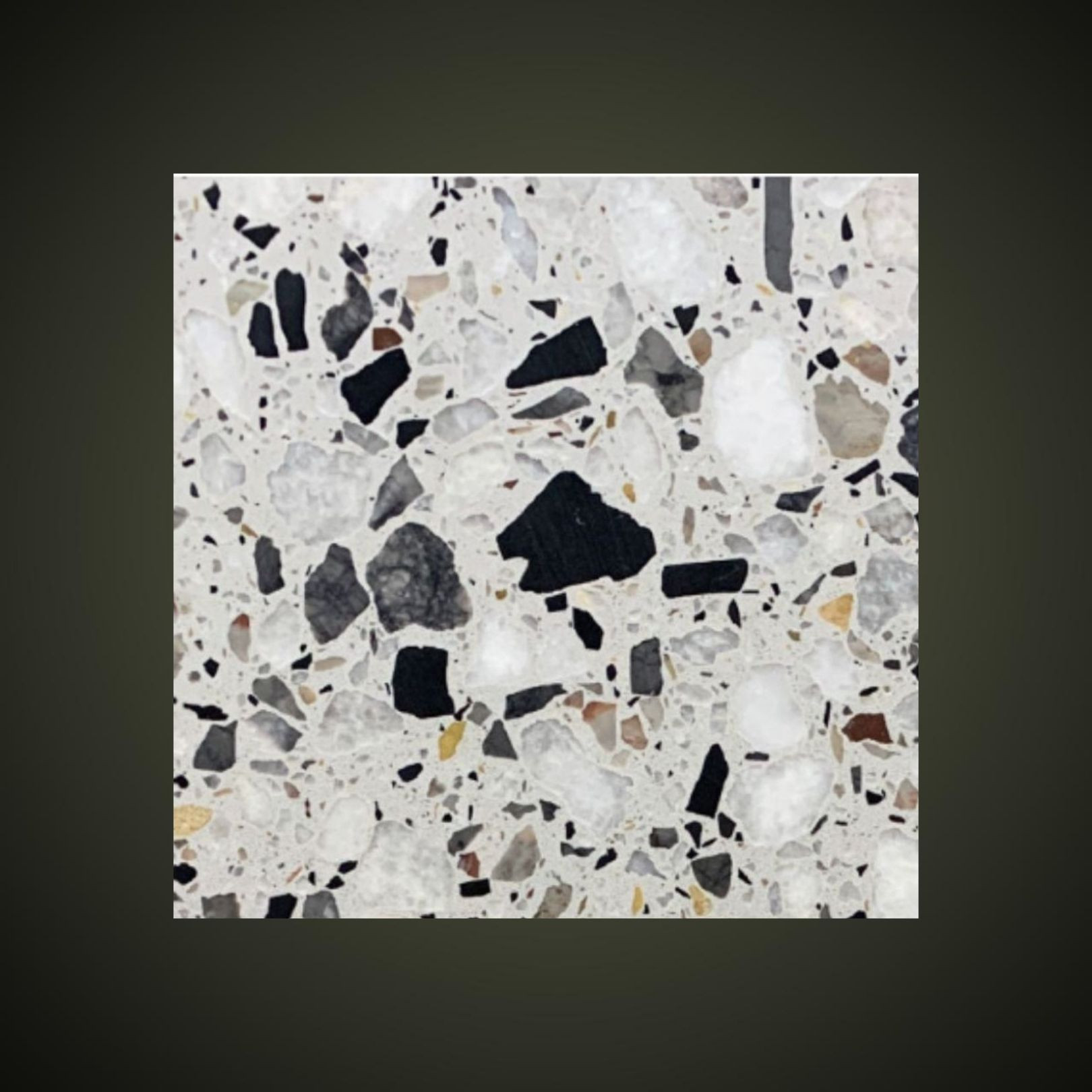 Carreau Terrazzo fond gris inclusions multicolores FARO 40x40x1,2cm ...