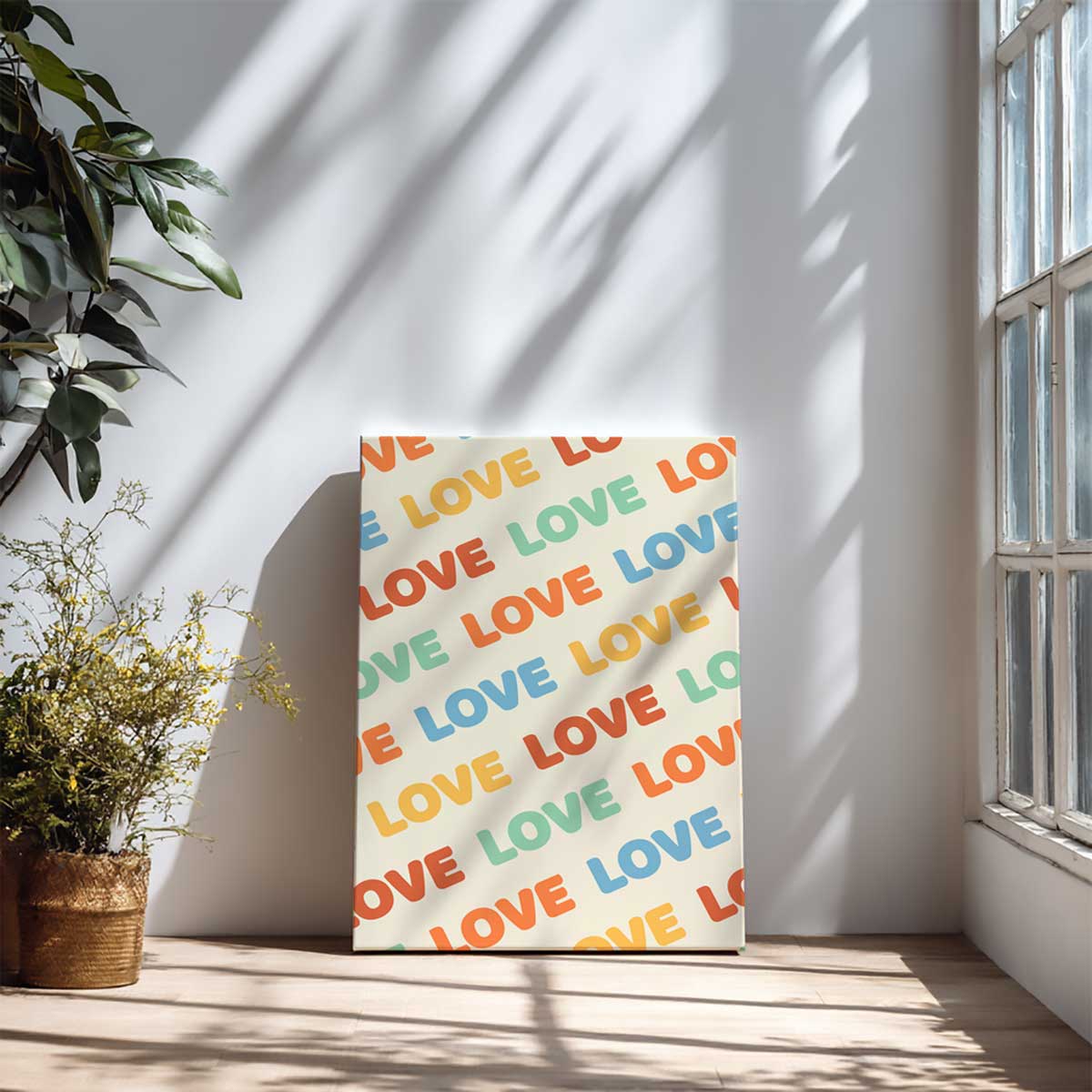 Tableau typographie love colorée - 40x60cm | Leroy Merlin
