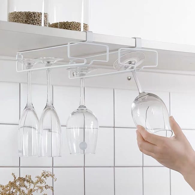 Estante para copas de vino blanco de doble fila, soporte para copas ...