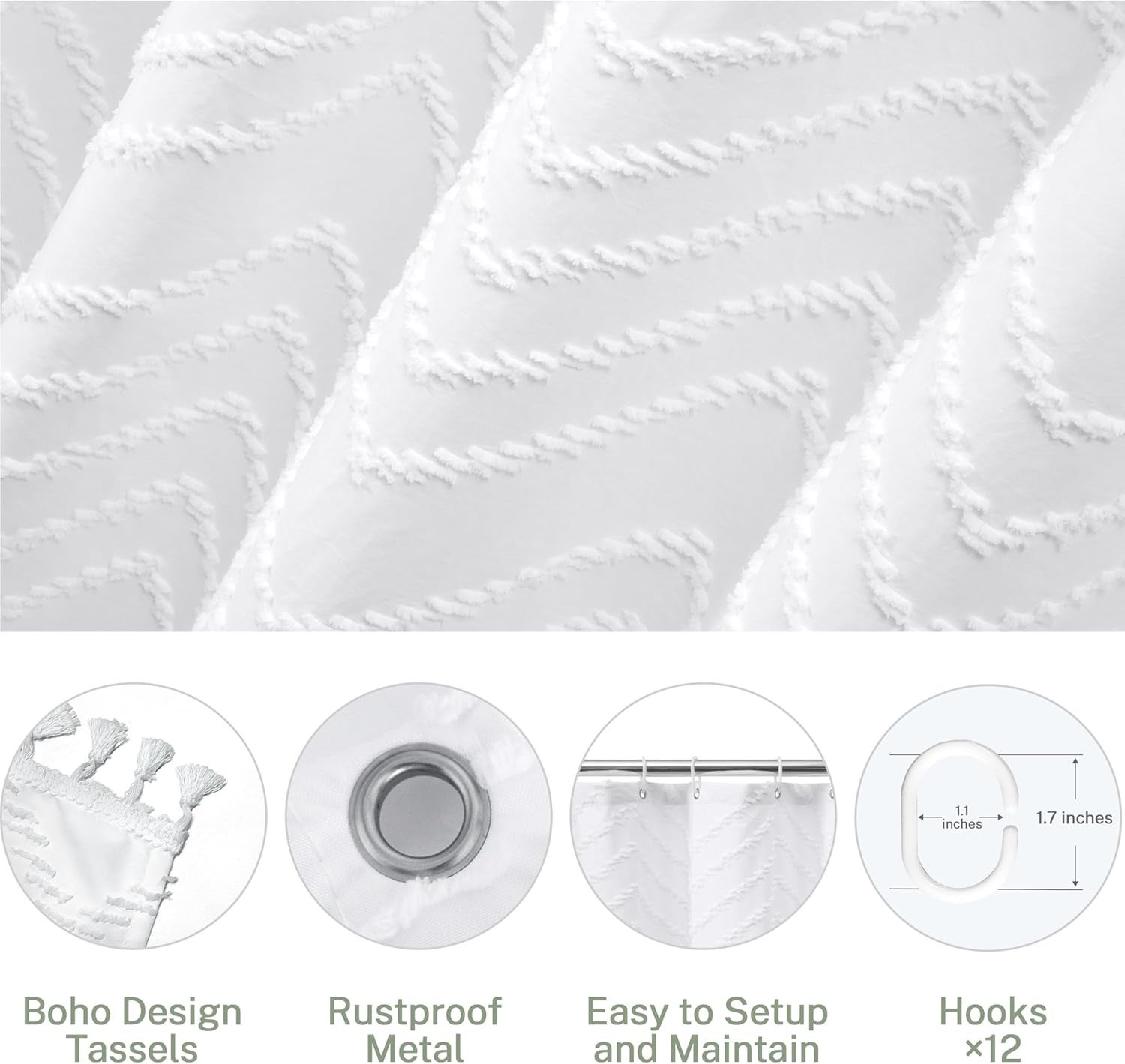 Cortina de ducha extra larga de 183 x 213 cm, cortina de ducha ...