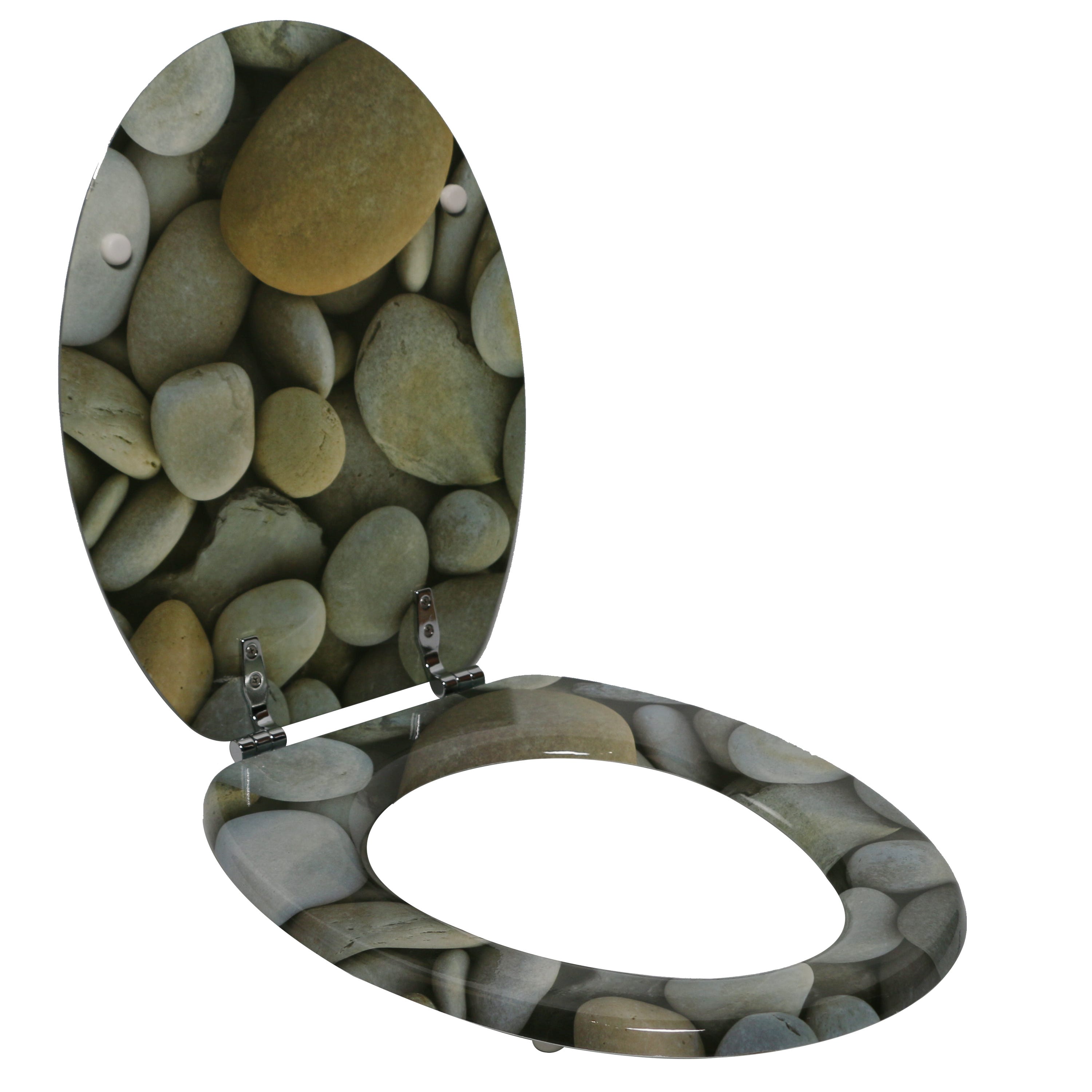 SENSEA - Abattant WC ovale - MDF motif galets - Pop | Leroy Merlin