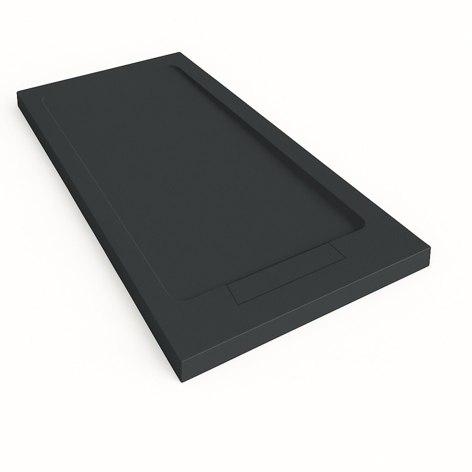 Plato de ducha Steen con marco 80X130 cm color Negro RAL 9005 rejilla ...