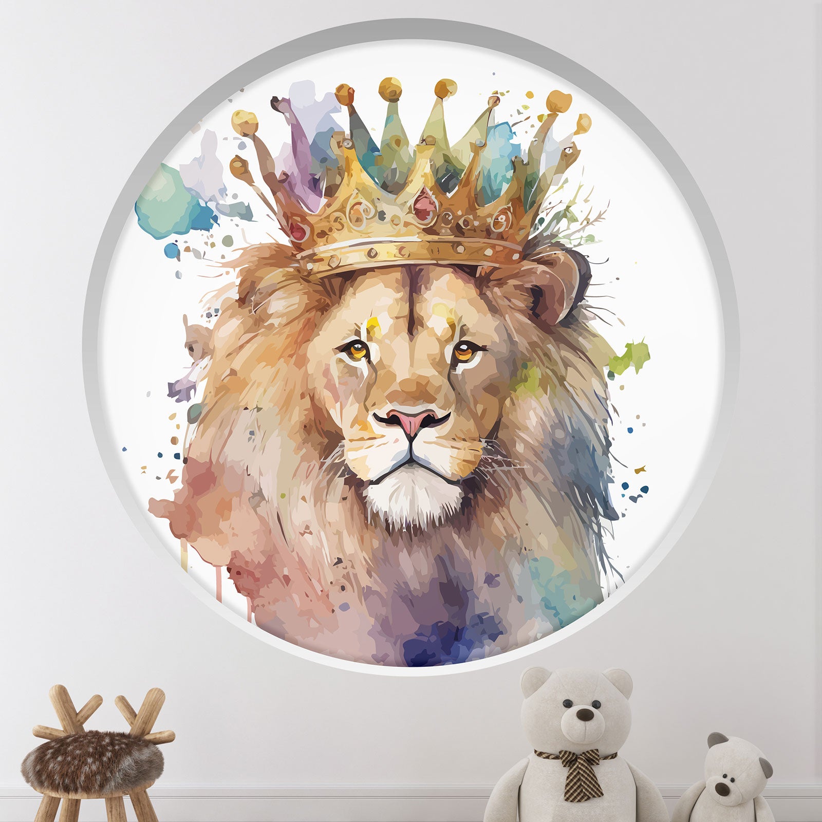 Stickers Trompe l'oeil Arche ronde Enfants - Roi lion 3617689712703 ...
