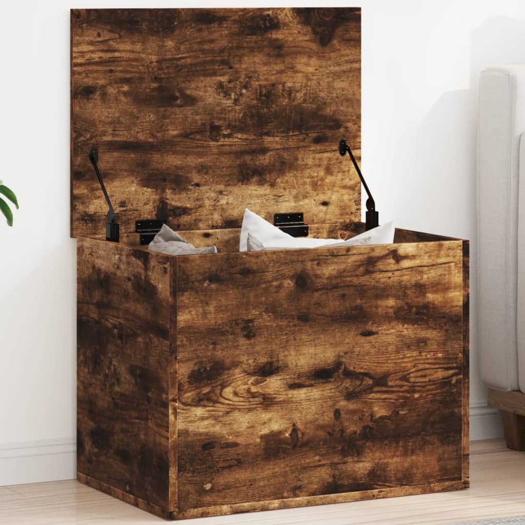Caja de almacenamiento de roble ahumado 60x42x46 cm de madera ...
