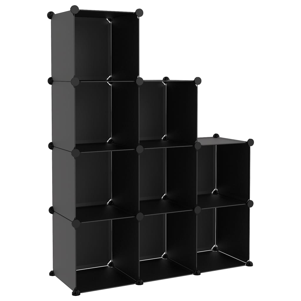 Cubes de rangement 9 pcs Noir PP | Leroy Merlin