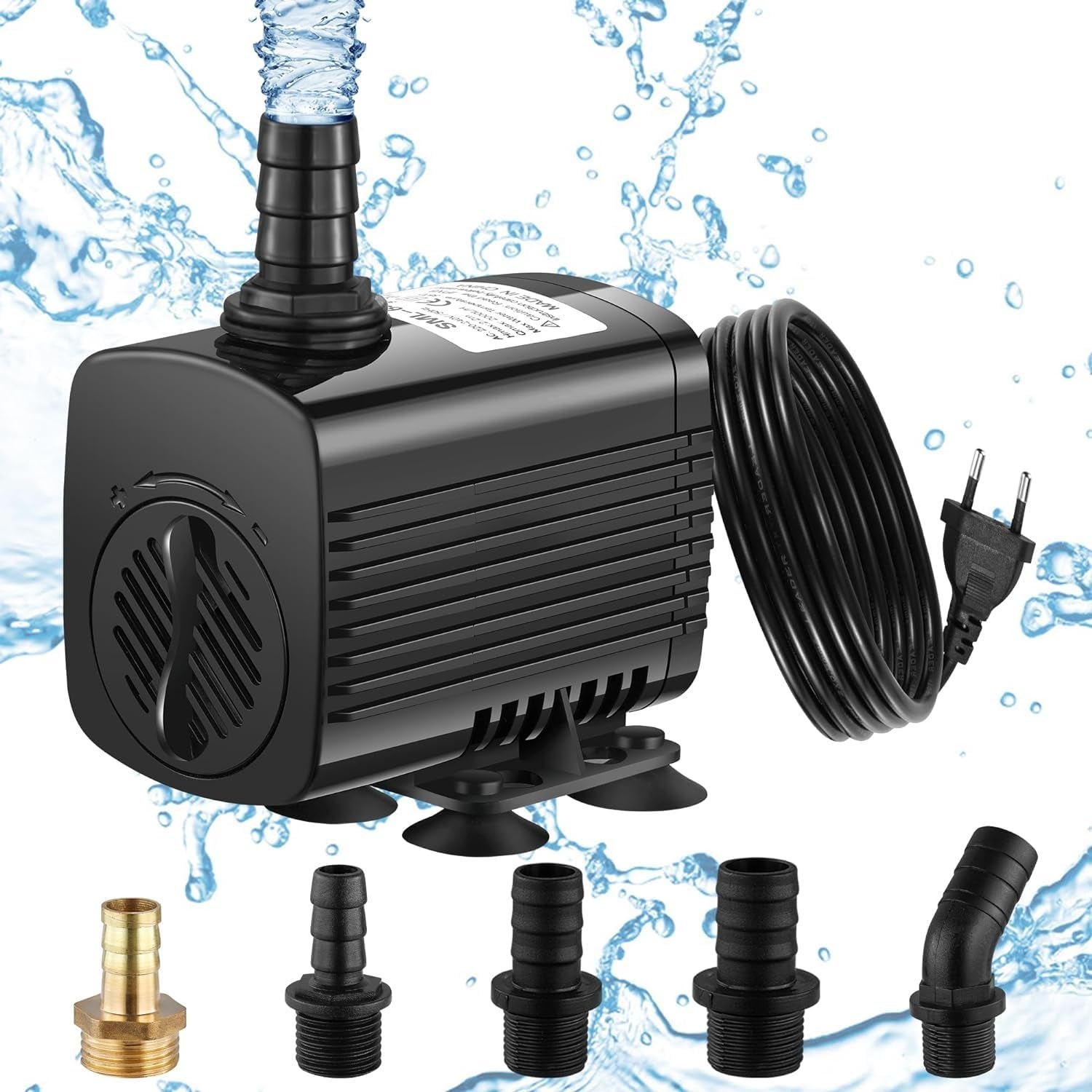 Pompe à Eau 30W 2500L/h Submersible avec 1,9m de Câble et 5 Buses ...