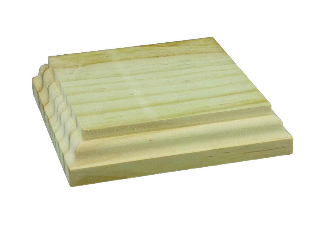 Socles carrés en bois. Dimensions : 11 x 11 x 2,7 cm. Fabriqués en pin ...