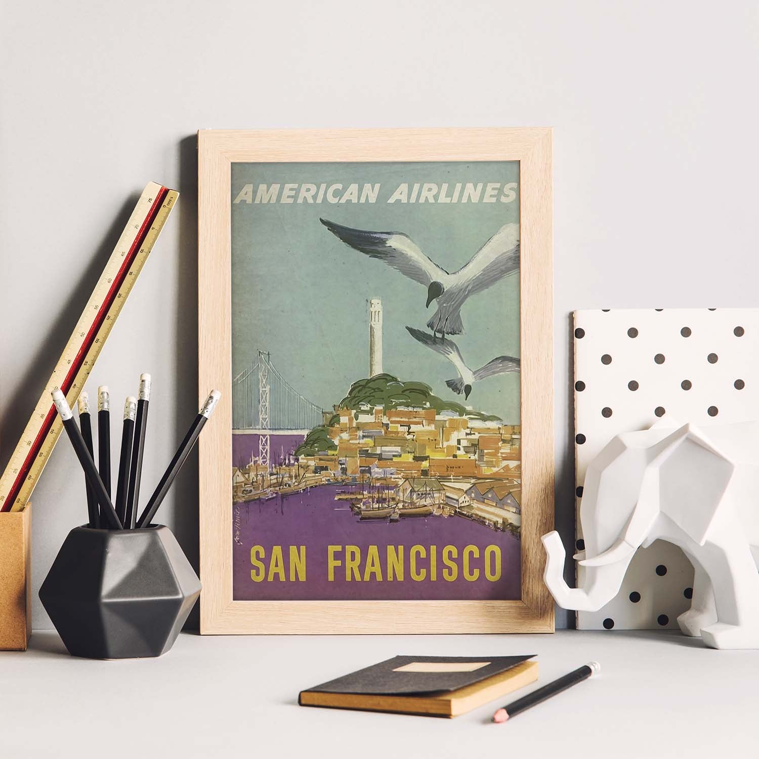 Affiche Vintage De San Francisco. Avec Des Images Publicitaires Vintage ...