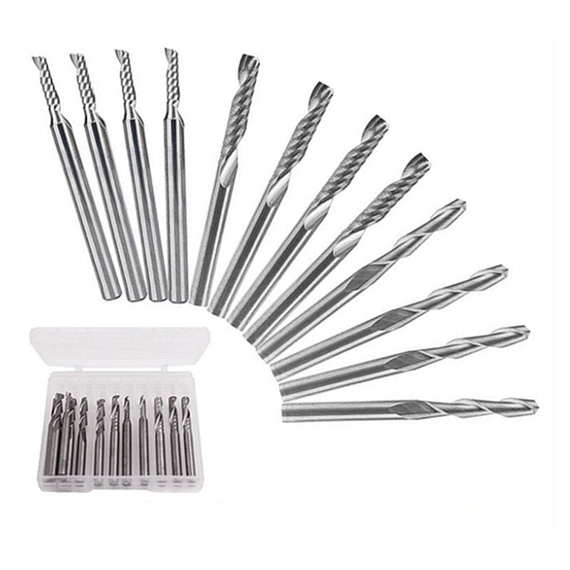 Juego de 12 fresas con punta de carburo, 4 fresas de doble ranura de 1/ ...