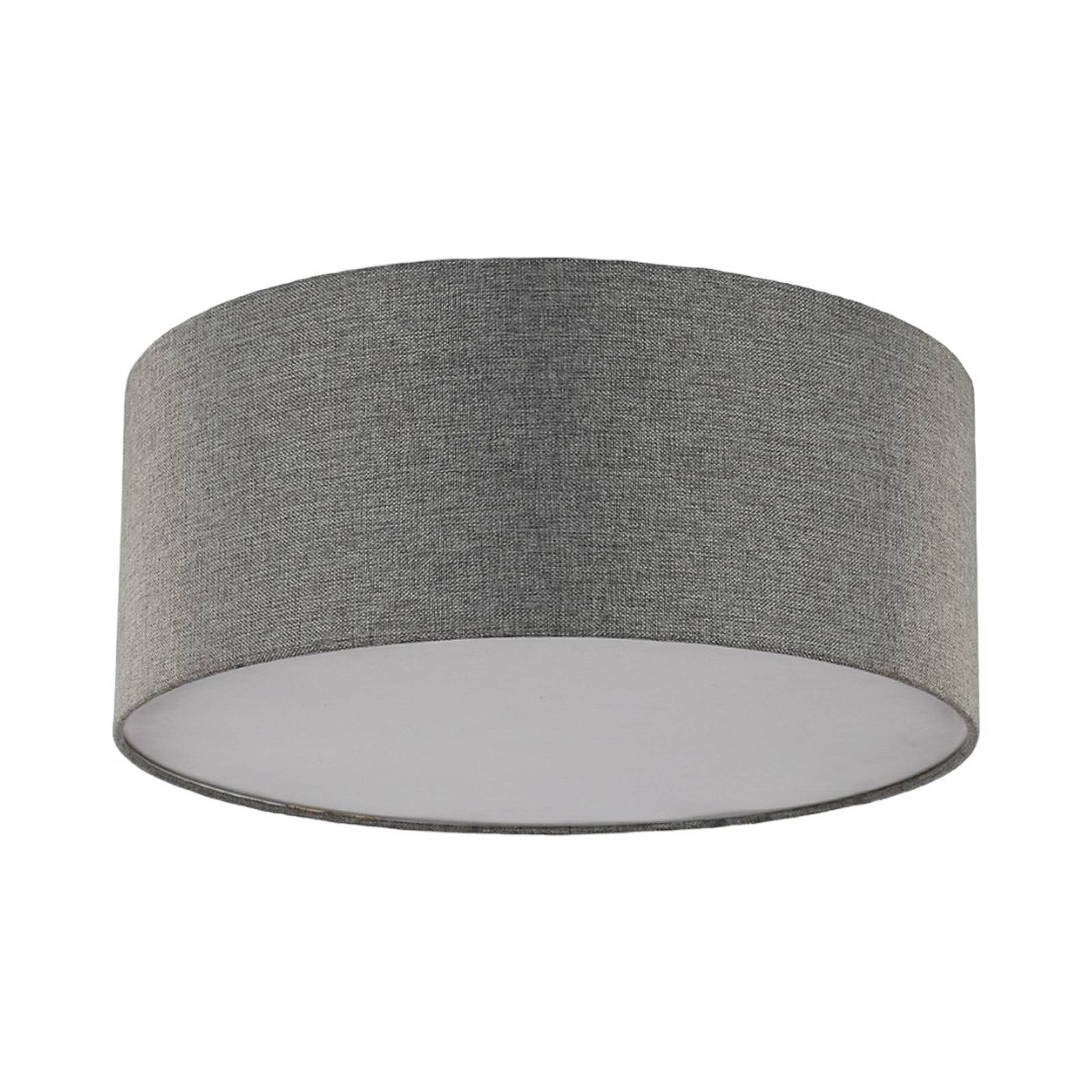 Lindby Plafonnier en tissu argenté Pitta aspect toile, Luminaire ...