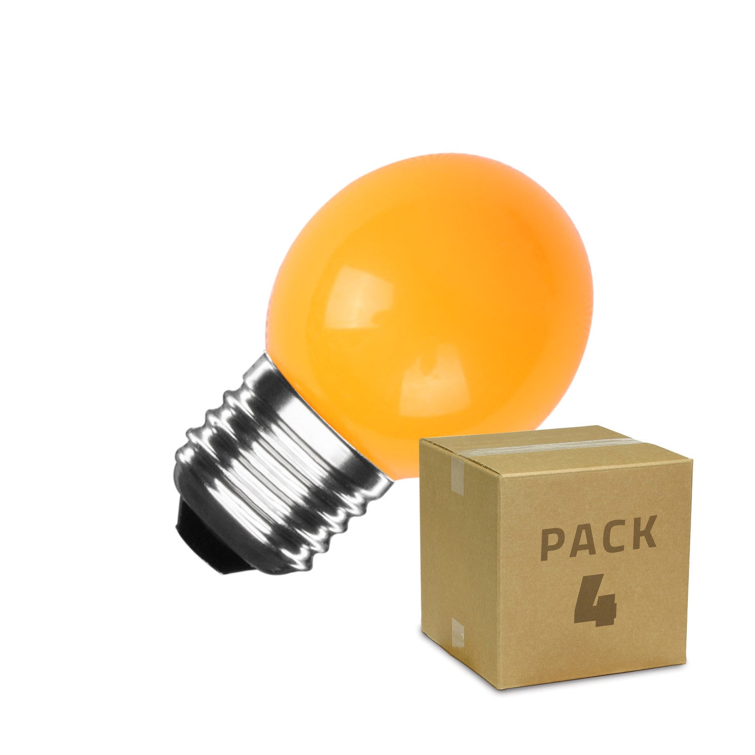 Ledkia Pack 4 Bombillas LED E27 3W 300 lm G45 Naranja Naranja | Leroy Merlin