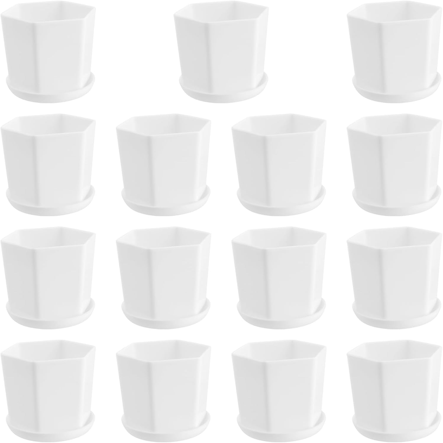 Lot de 15 petits pots de fleurs en plastique de 9 cm, pots de fleurs d ...