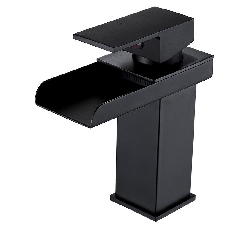 Mitigeur de lavabo,Mitigeur cascade noir, robinet d'eau chaude et ...