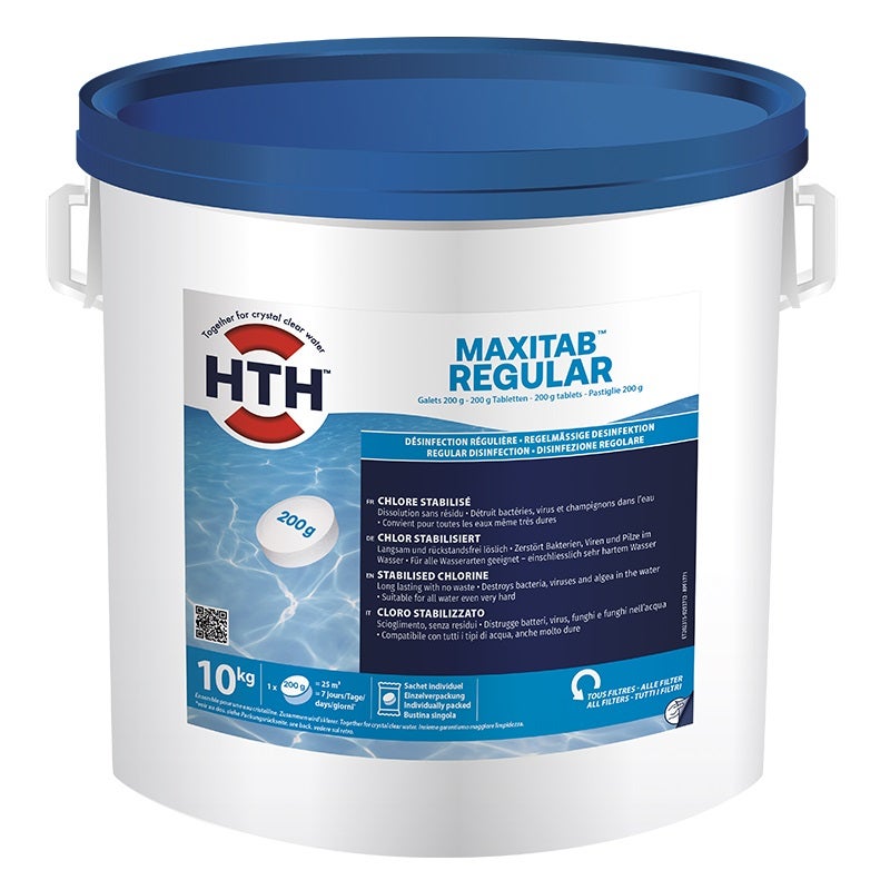 HTH Maxitab Regular 10kg - Galets de Chlore stabilisé 200gr | Leroy Merlin