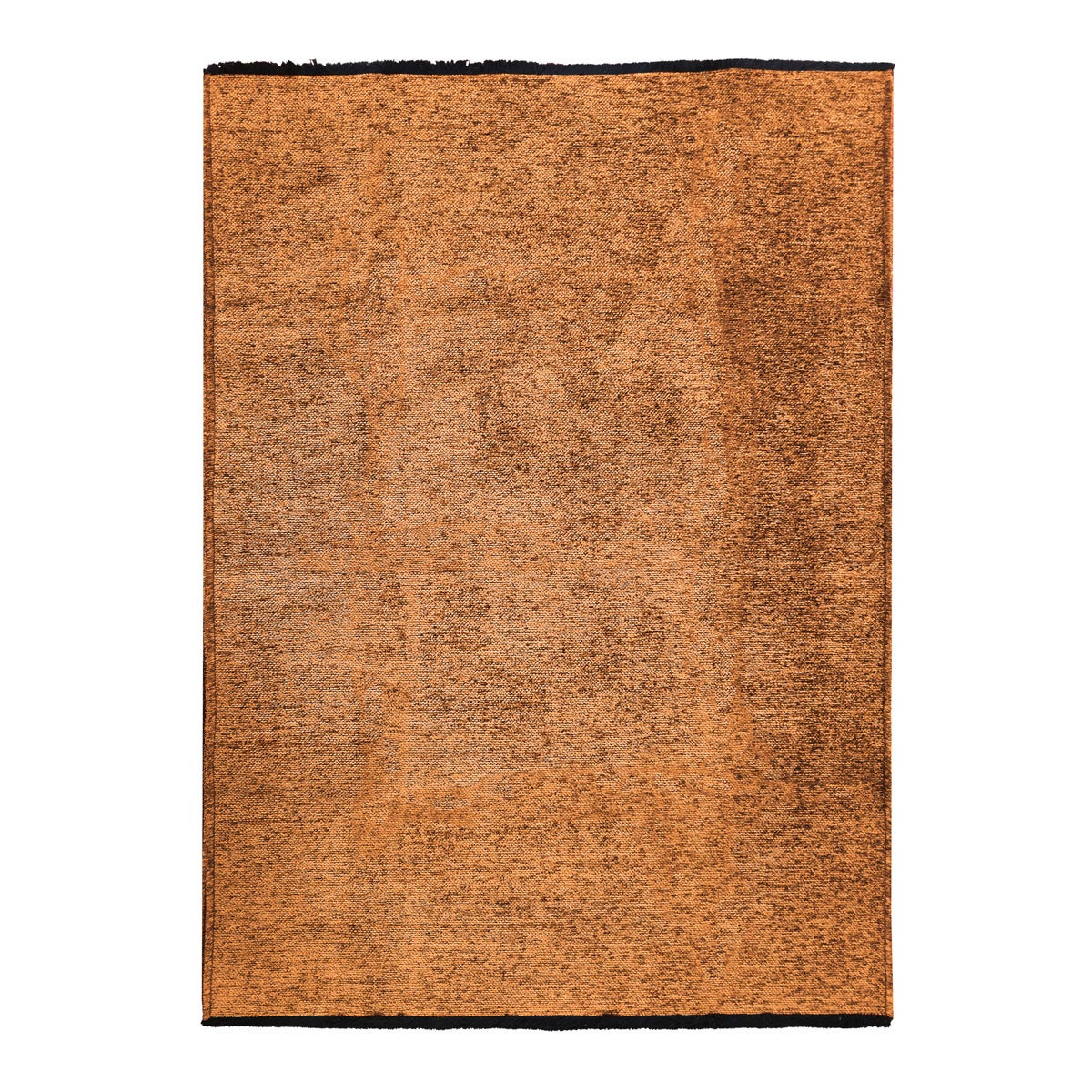 Tapis salon en coton et polyester lavable tissé plat orange 240x340 ...