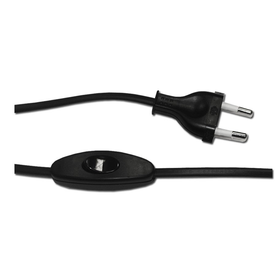 Conexion con interruptor 3a 1,5m 2x0,75mm manguera plana negra edm ...