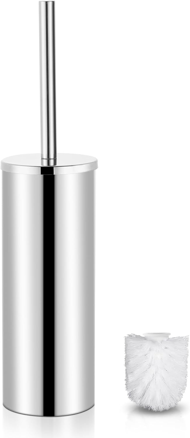 Brosse WC INOX Brosse Toilette en Acier Et Support Brosse De Toilette sur Pied avec Une Brosse ...