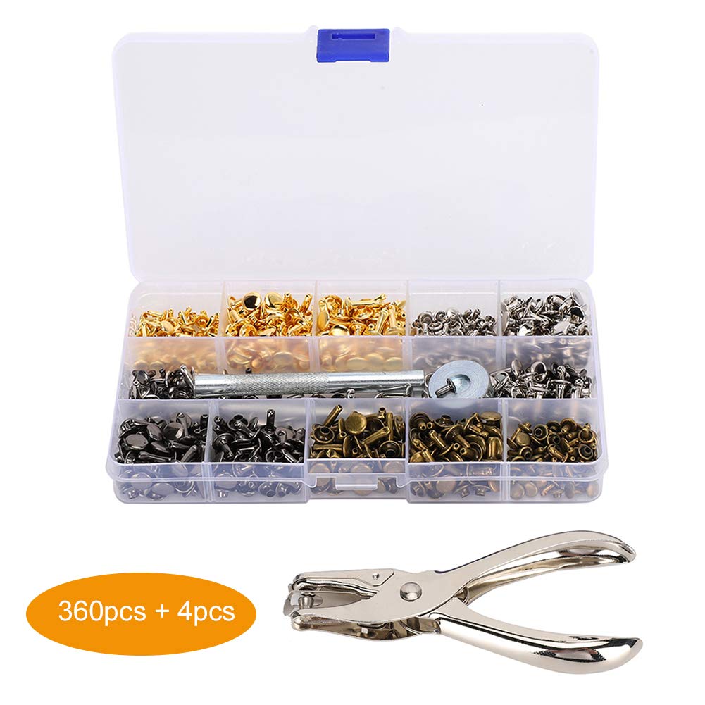 Ensemble de rivets à double capuchon 360 pièces + ensemble d'outils 4 ...