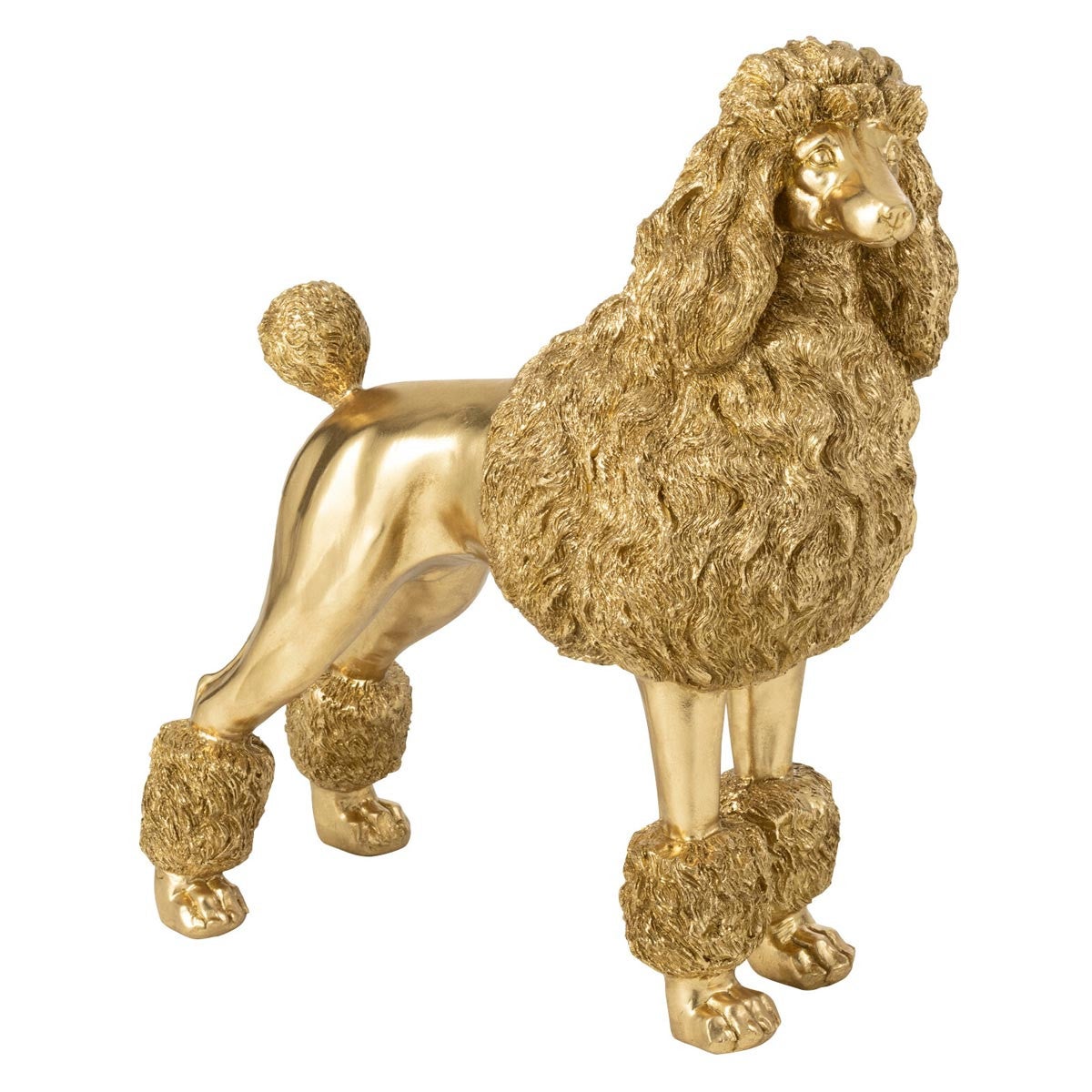Statue Caniche Debout "Trina" 66cm Doré | Leroy Merlin