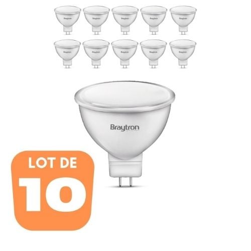 Lot de 10 ampoules LED GU5.3 5W (Eq. 32W) 4000K 110° | Leroy Merlin