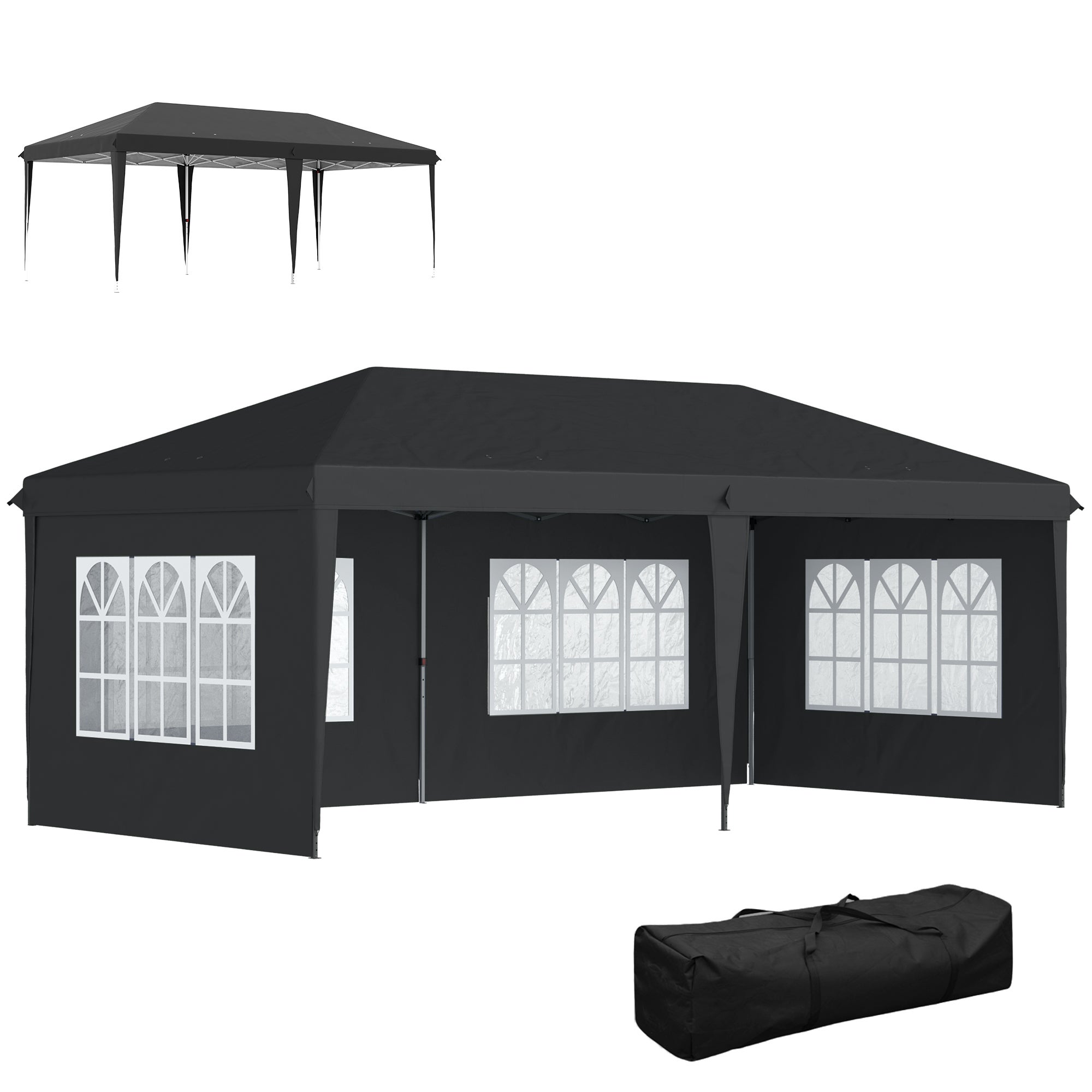 Tonnelle pop-up pliante - tente de réception - 3 x 6 m 3 cotés ...