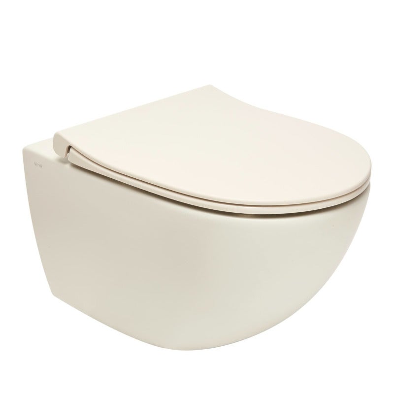 Vitra Sento WC sans bride SmoothFlush + Abattant frein de chute, Taupe ...
