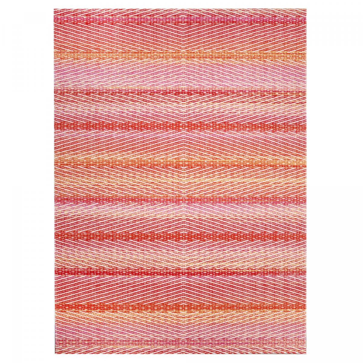Tapis extérieur 120x170 tissé kilim rose et rouge SEMA | Leroy Merlin