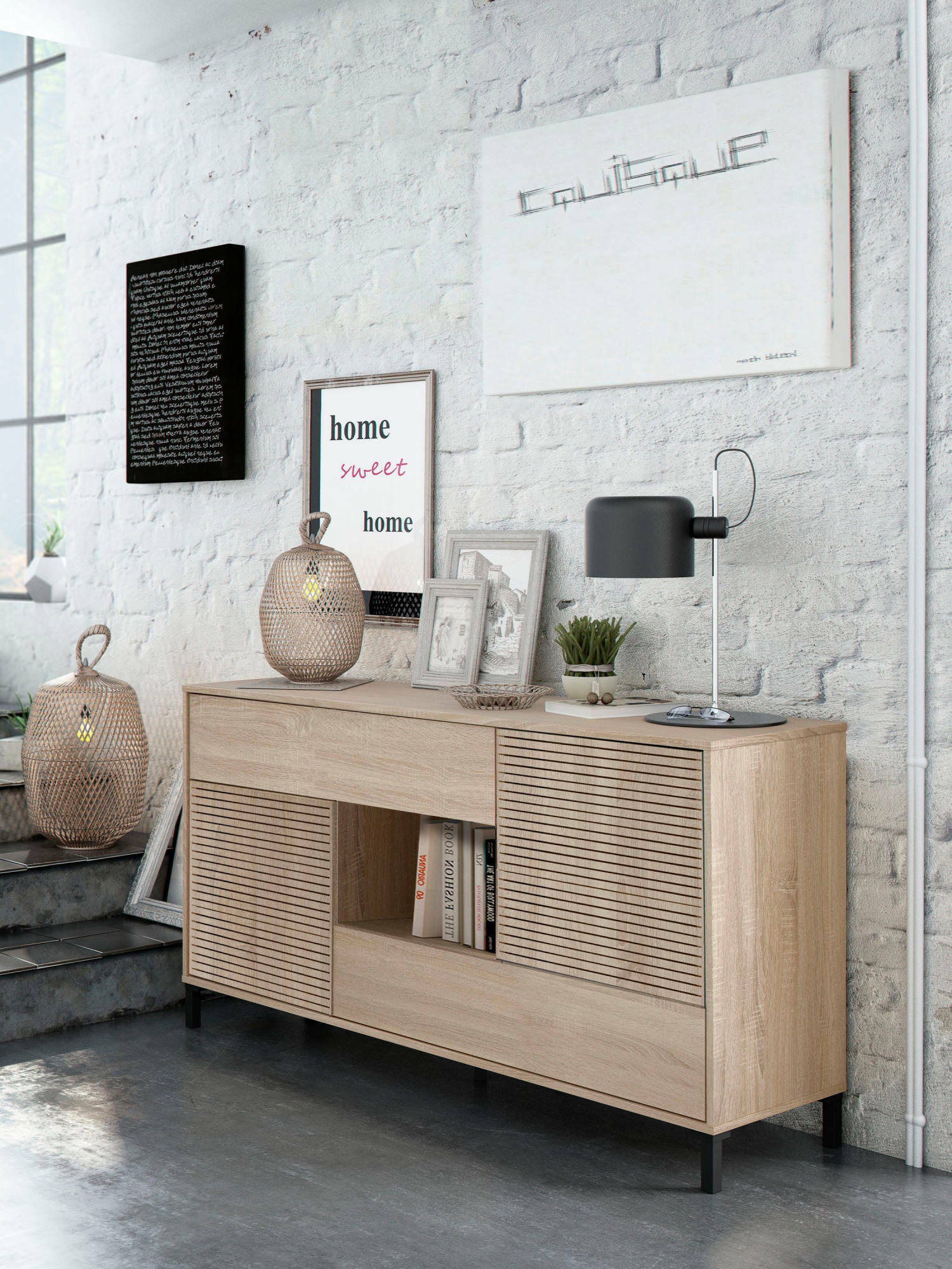 Buffet Waco, Buffet de salon, Meuble TV, Buffet avec pieds pour salon ...