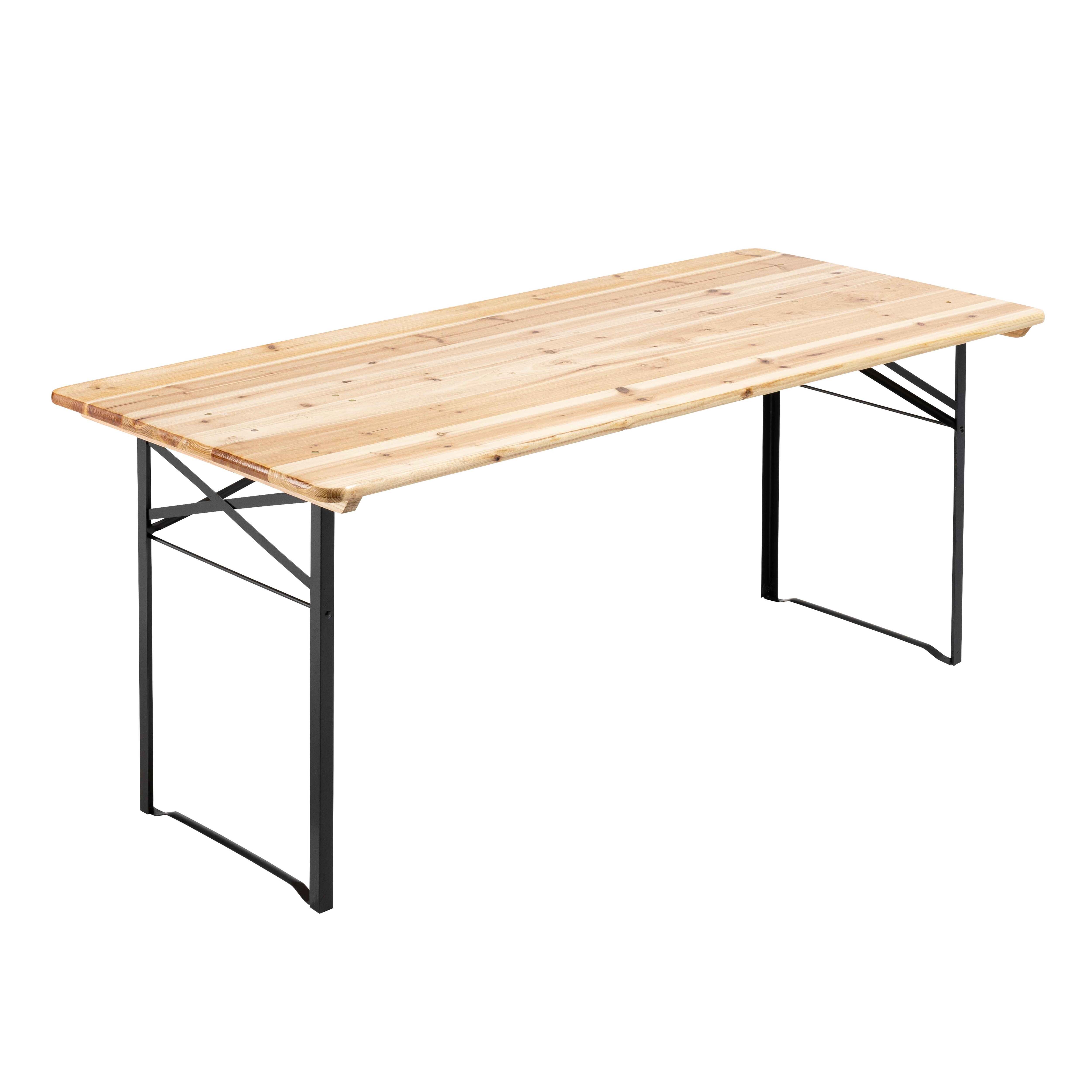Table en bois 180 cm brasserie pieds pliants | Leroy Merlin