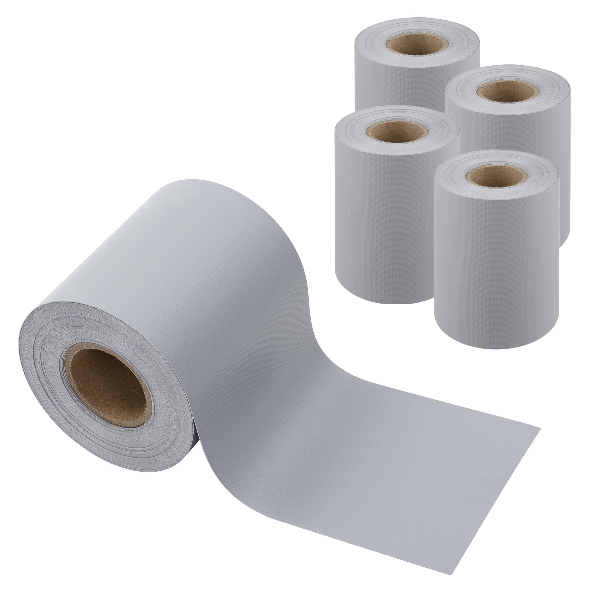 Juego de 4 tiras de protección visual de PVC 140 m x 19 cm 26,6 m² gris ...