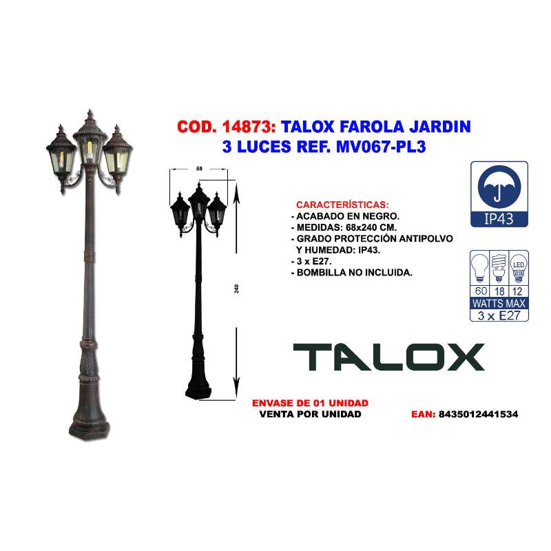 Talox farola jardin 3 luces ref. mv067-pl3 | Leroy Merlin