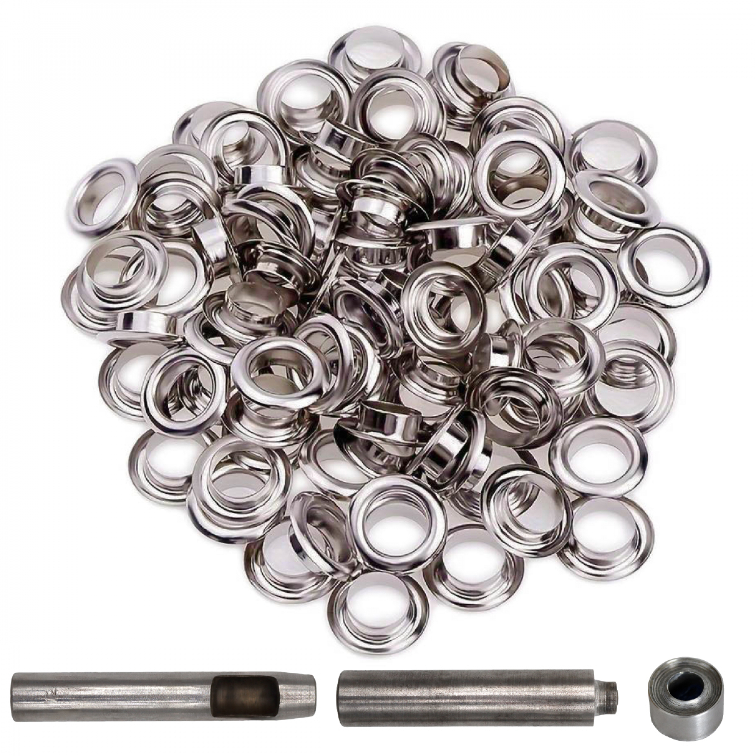 Kit de 100 oeillets en métal avec set d'outils - Diam 12mm | Leroy Merlin