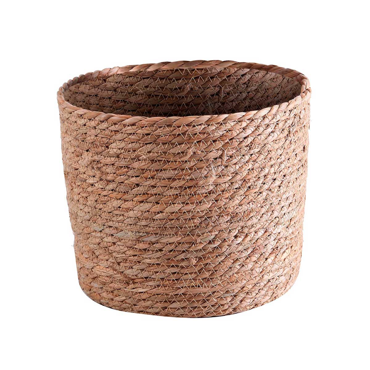 Cesto para plantas artificiales esparto natural marrón Ø26cm Adec ...