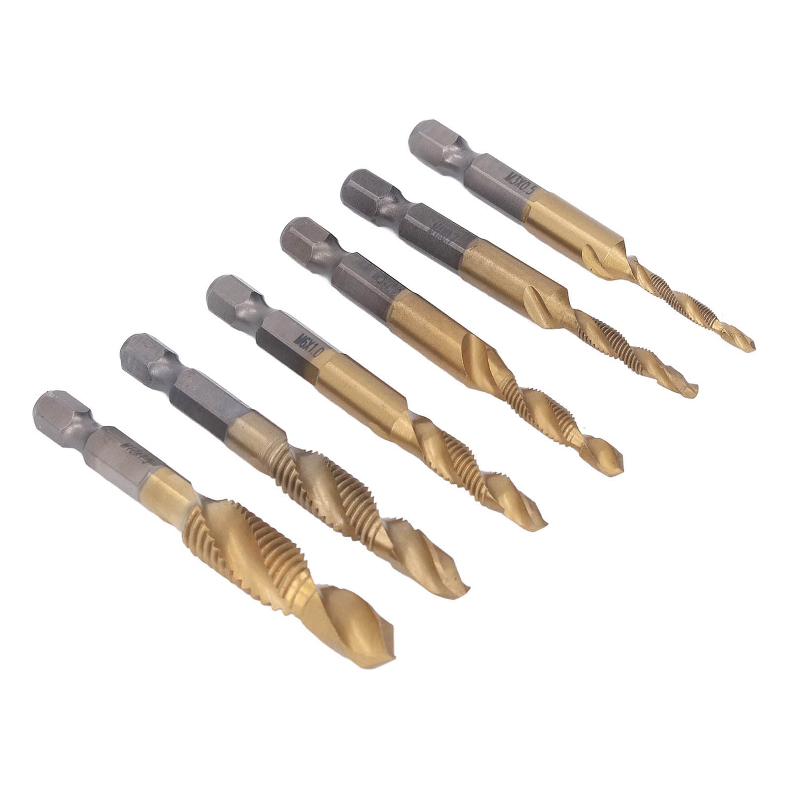 Lot de 6 tarauds filetés HHS à filetage fin pour perçage et taraudage ...