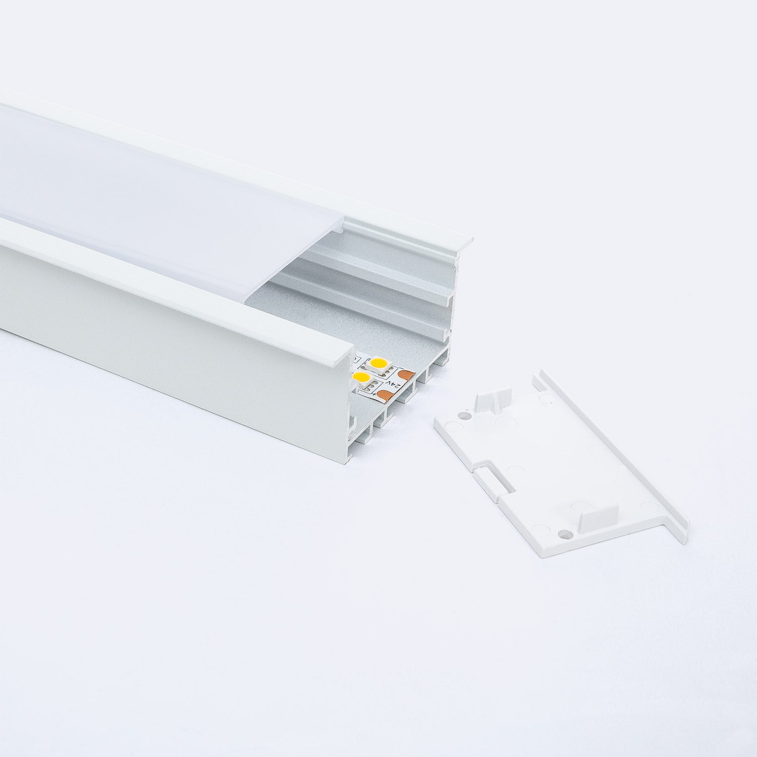 Ledkia - Perfil Aluminio Empotrable XL para Tiras LED hasta 40mm ...