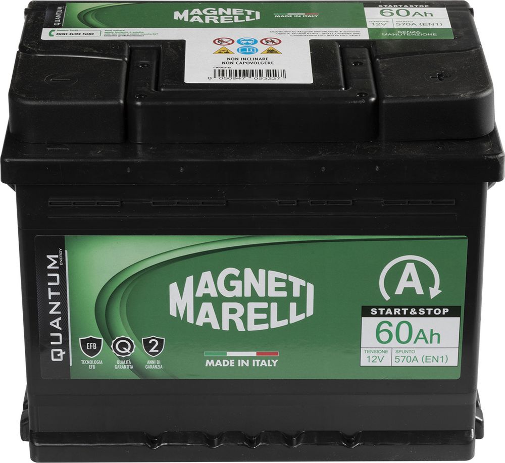 Magneti Marelli Batteria auto 60AH 12V 520A Start e Stop | Leroy Merlin