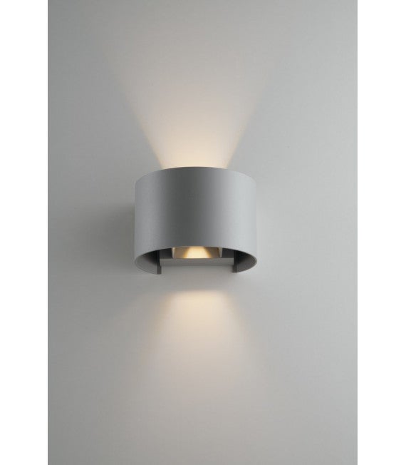 Aplique LED de exterior DELTA gris con luz de doble emisión y mamparas ...