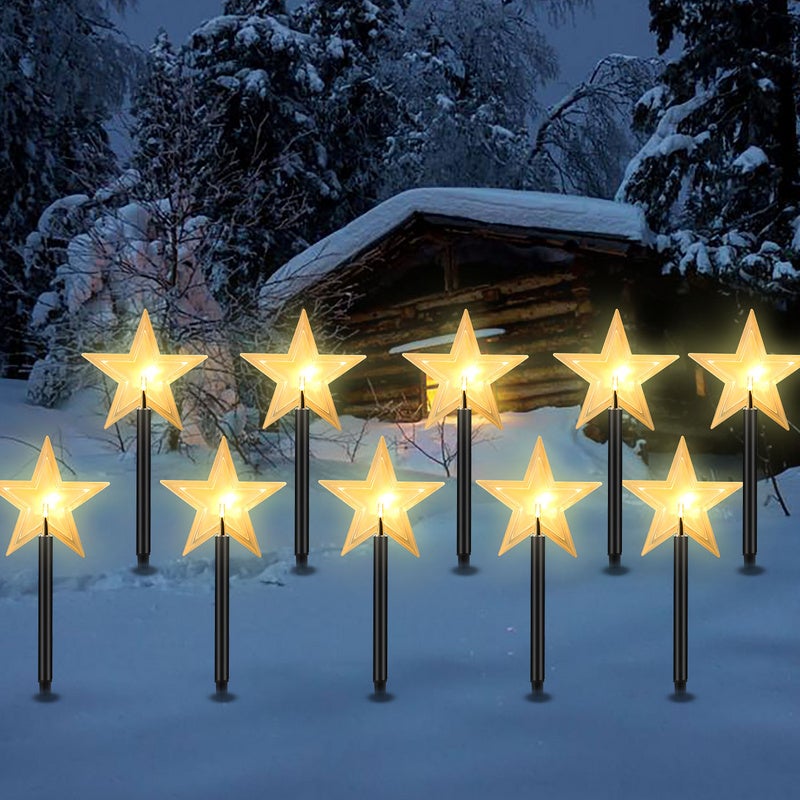 Luces LED en forma de estrella con estacas de tierra para la decoración ...