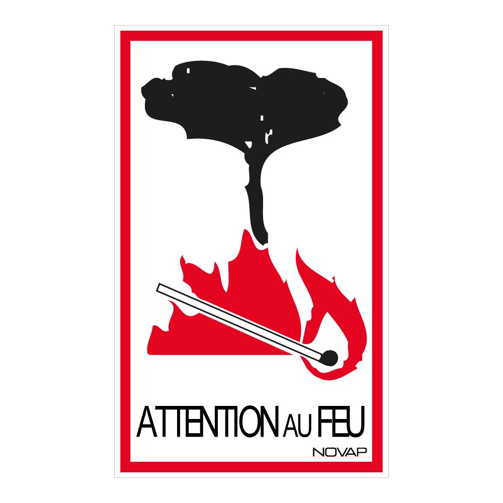 Panneau Attention au feu (symbole) - Rigide 330x200mm - 4160801 | Leroy ...