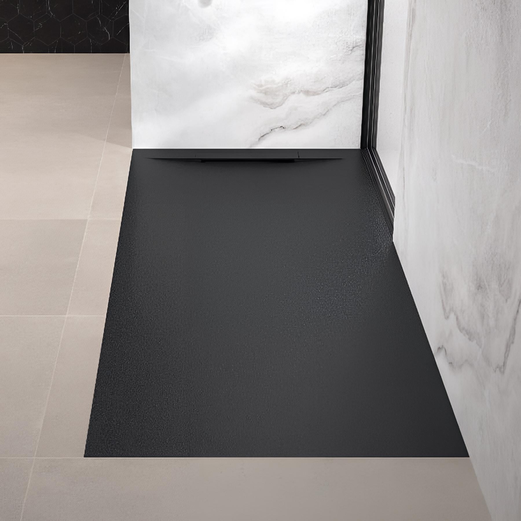 Receveur de douche Kinedo Kineline 180x80 noir texture granit évac ...