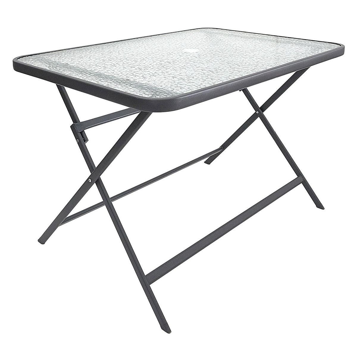 Table - Home Deco Factory - Formentera - Verre Trempé - Pliable - Gris ...