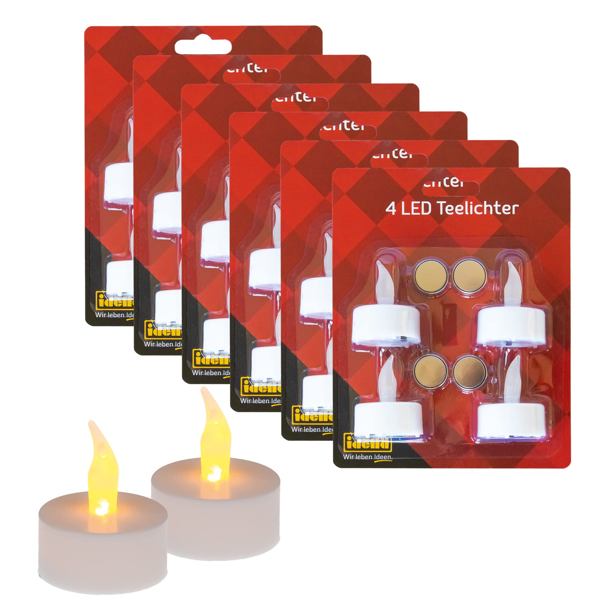 Idena 10124218 - Set di candele a LED, 24 pezzi, candele elettriche con ...
