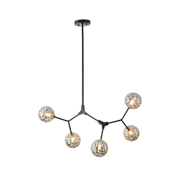 LÁMPARA DE TECHO COLGANTE METAL / GLASS 5 LUCES 5ΧG9 MAX 5X7W ...