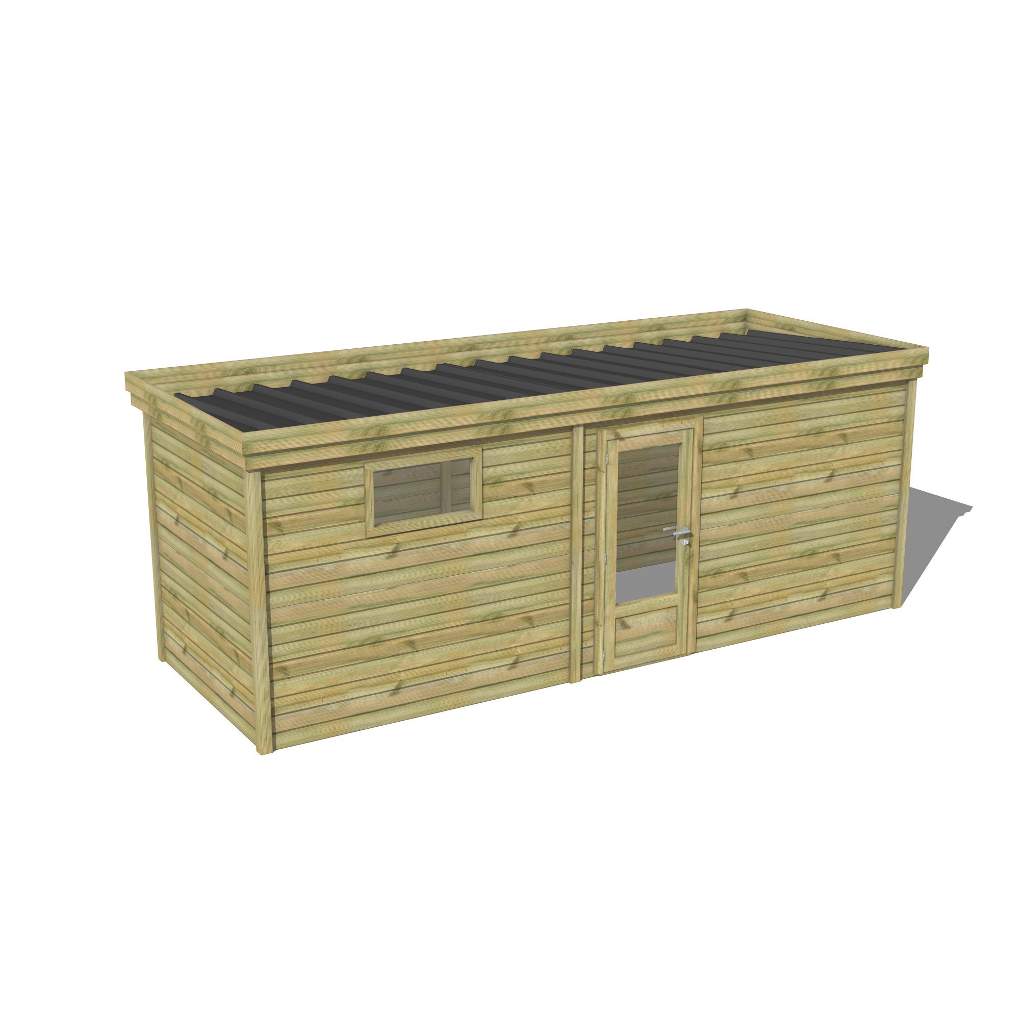 ABRI DE JARDIN bois Pin traité autoclave 27mm - 5,995x2,14m / 12,8m2 ...